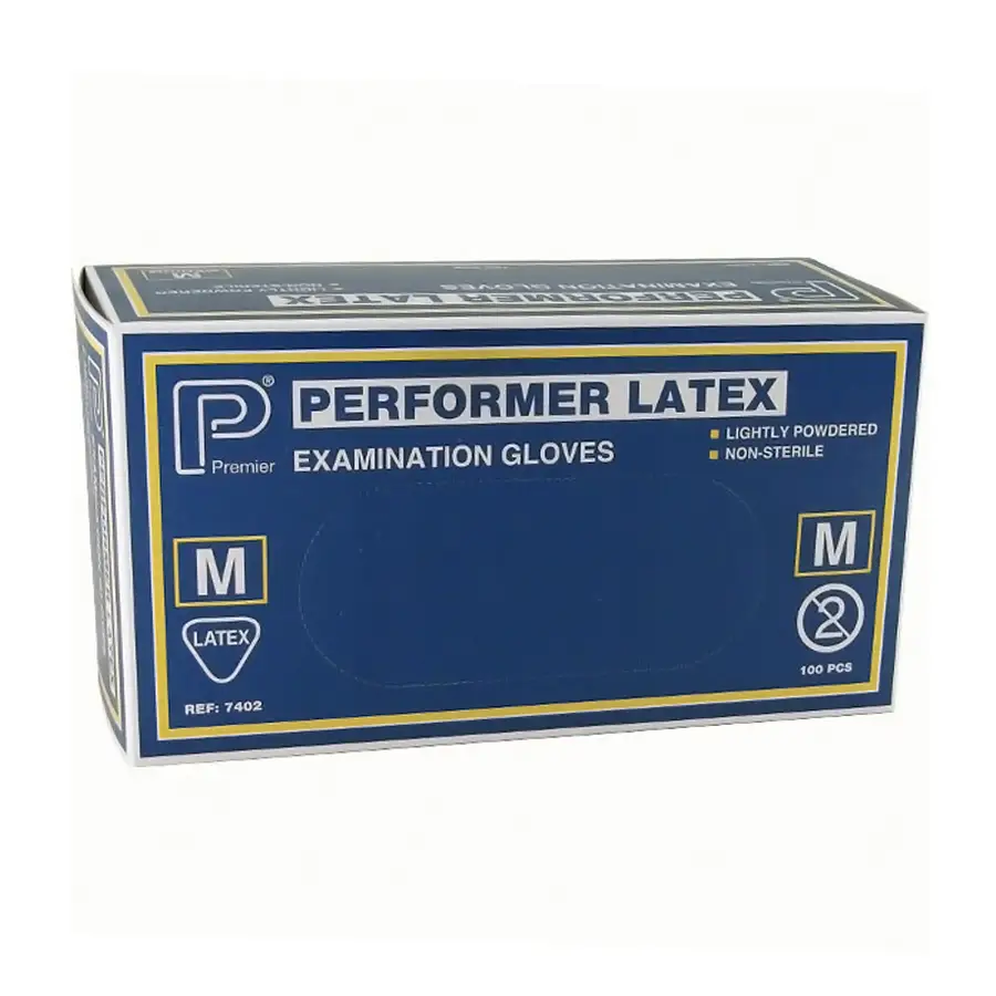 Performer Latex Examination Gloves Powdered Non-Sterile | HCE