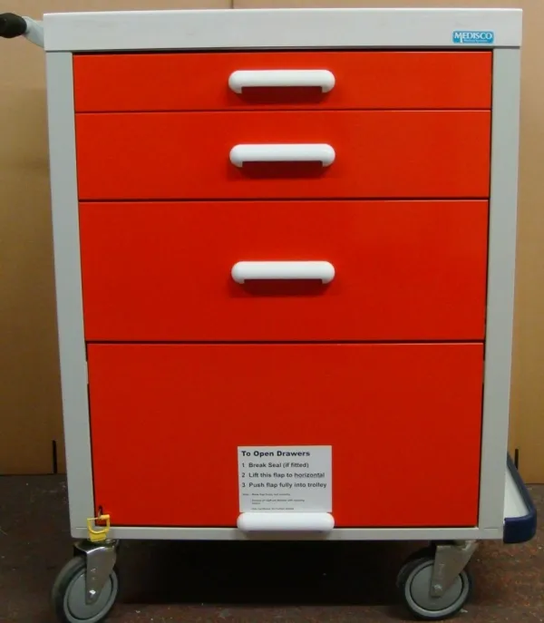 Medisco M-93 Emergency Resus Trolley 3 Drawer - Basic | HCE