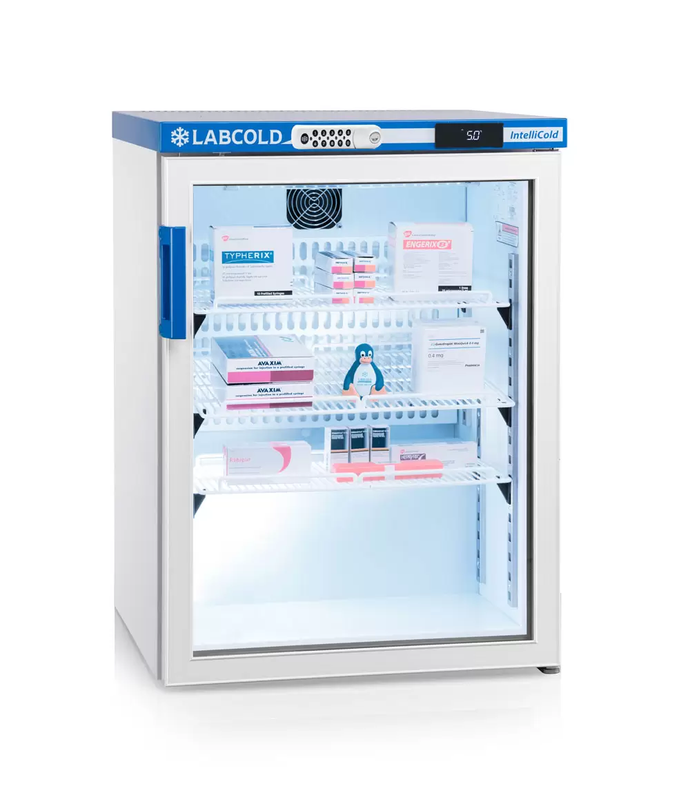 Labcold RLDG0519DIGLOCK Under Counter Pharmacy Fridge Glass Door with Digital Lock - 150 Litre | HCE