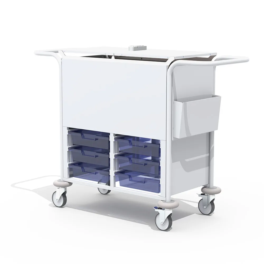 Shuttleworth Large White Case Note Trolley with Cam Lock - 1000 x 467 x ...