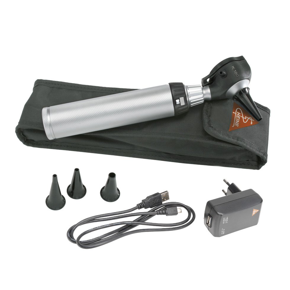 HEINE 3.5v K180 Fibre Optic Otoscope Set with Transformer B-181.27.388 ...