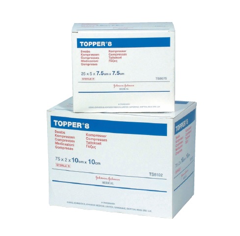 Johnson & Johnson Topper 8 Swabs (Sterile) 5 x 5cm - Pack of 25 | HCE