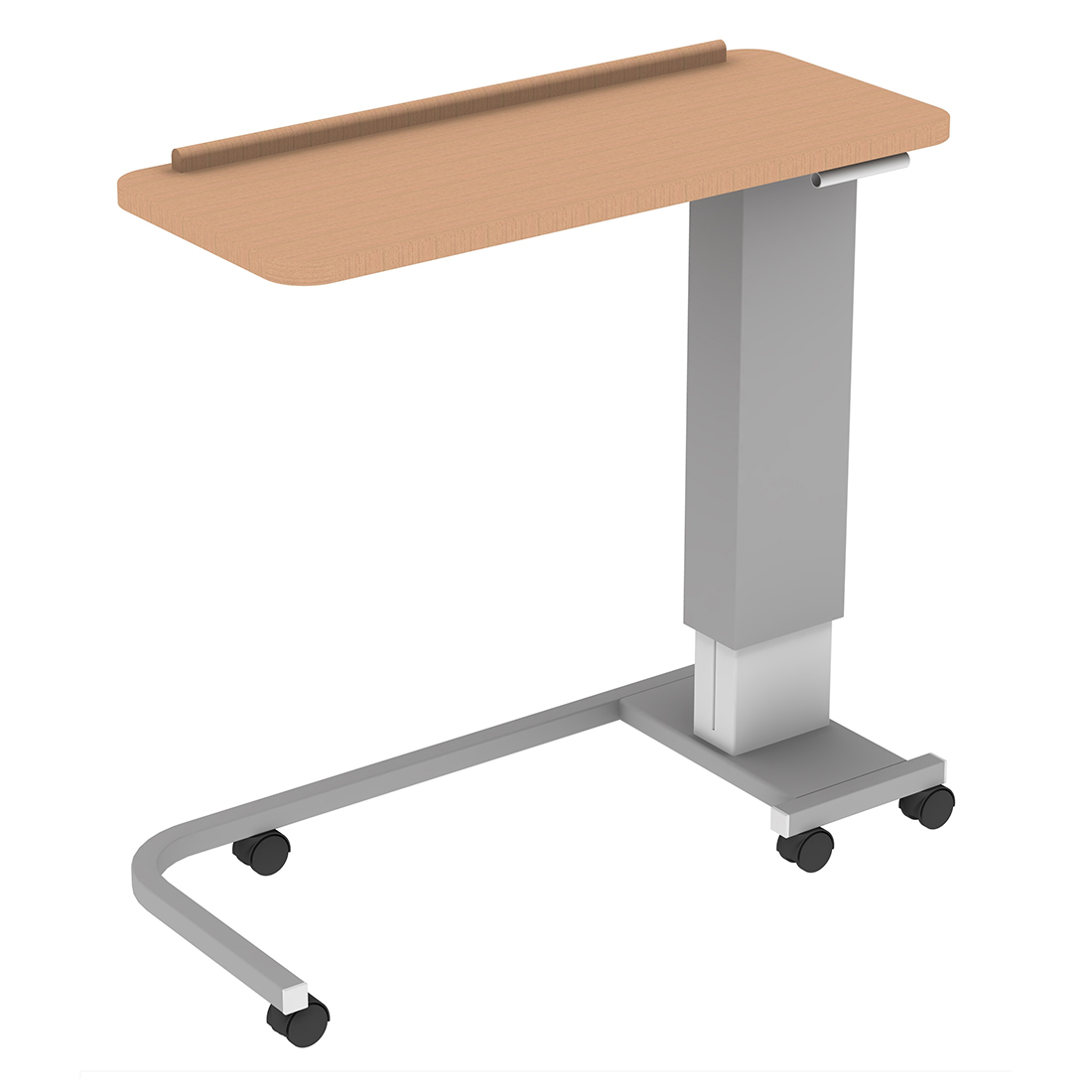 Shuttleworth Single Leg Height Adjustable Over Bed Table – Beech Top ...