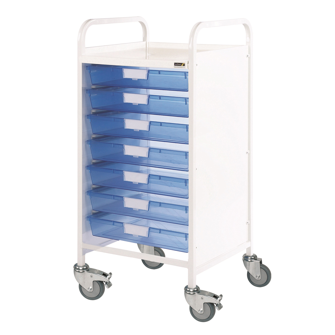 Sunflower Vista 55 Trolley with 7 Single Depth Blue Trays | HCE