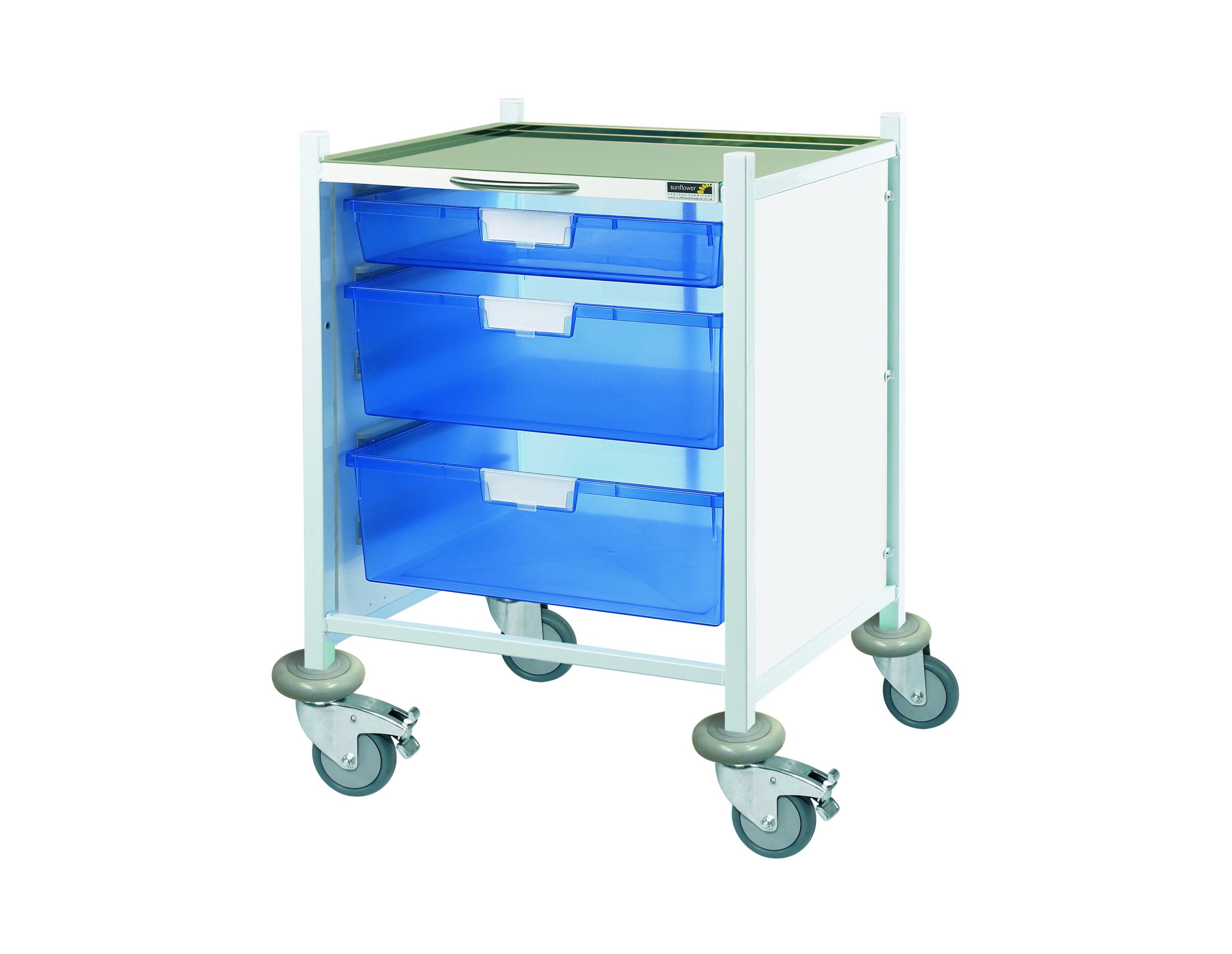 Sunflower Vista 40 Clinical Trolley – 1 Single & 2 Double Depth Trays | HCE