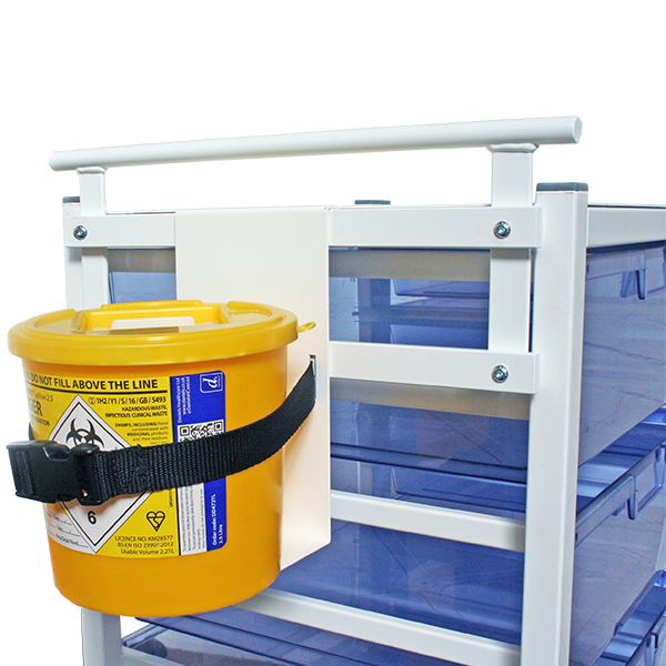 Medi-Storage Trolley Universal Sharps Bin Holder - Medi-Plinth | HCE