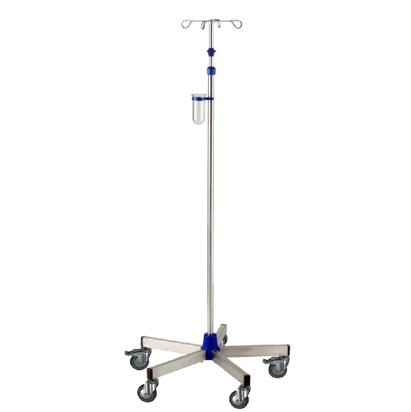 IV-Pole Intensive Care - Stainless Steel - Blue - One-hand height ...