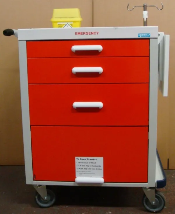 Medisco Emergency 5 Drawer Resuscitation Trolley M-95E | HCE