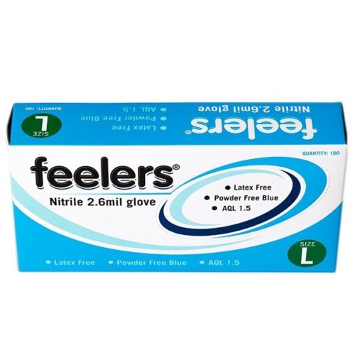 Feelers Powder Free Blue Nitrile Examination Gloves | HCE
