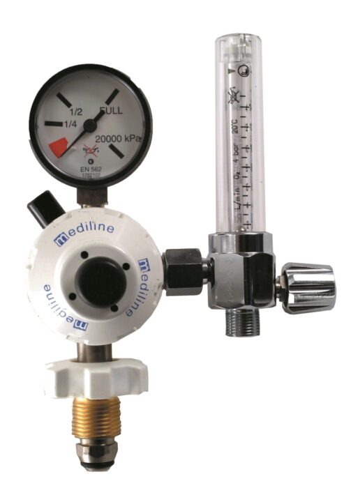 GCE single stage reg with Flow meter + 3/8 chrome adapter | HCE