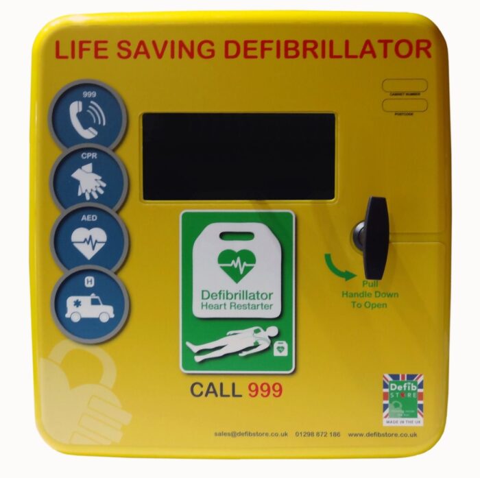 Defibrillator Cabinet Unlocked Polycarbonate Yellow with Heater and LED ...