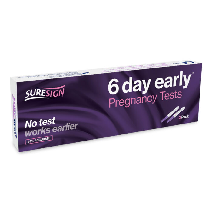 SURESIGN 6 Day Early Pregnancy Test (2 Pack) | HCE