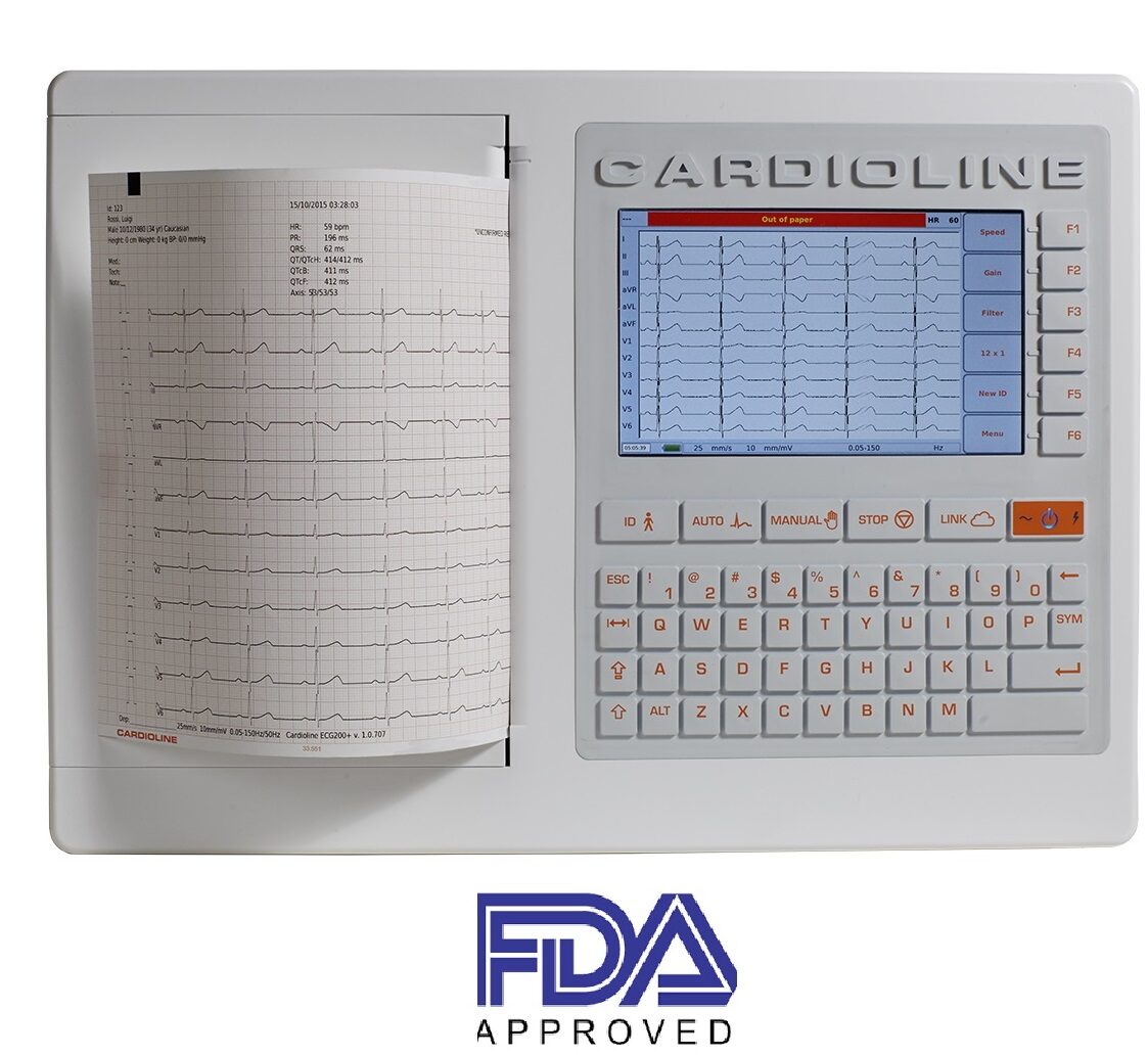 Cardioline 200+ ECG Machine with Glasgow ECG Interpretation | HCE