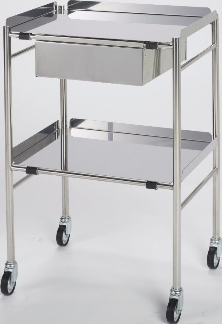 Stainless Steel Trolley with Drawer (H: 915 x W: 765 x D: 460mm) | HCE
