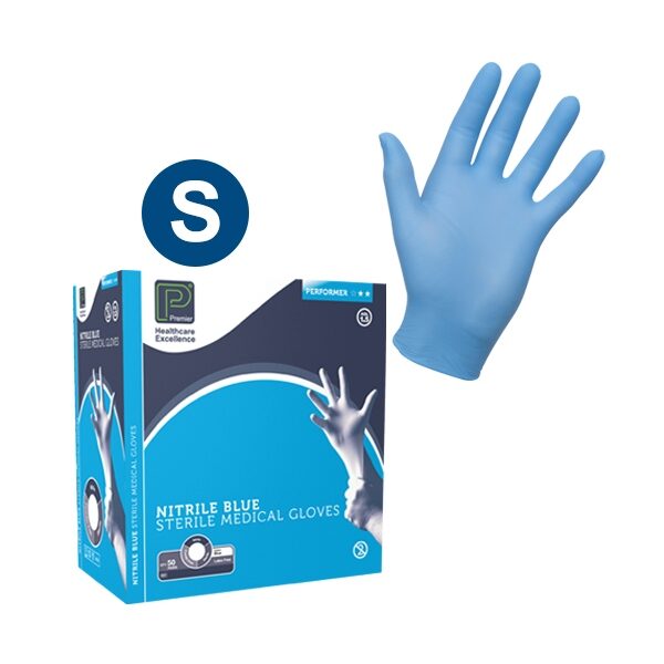 Premier Sterile Nitrile Examination Gloves (S) - Pack of 50 | HCE