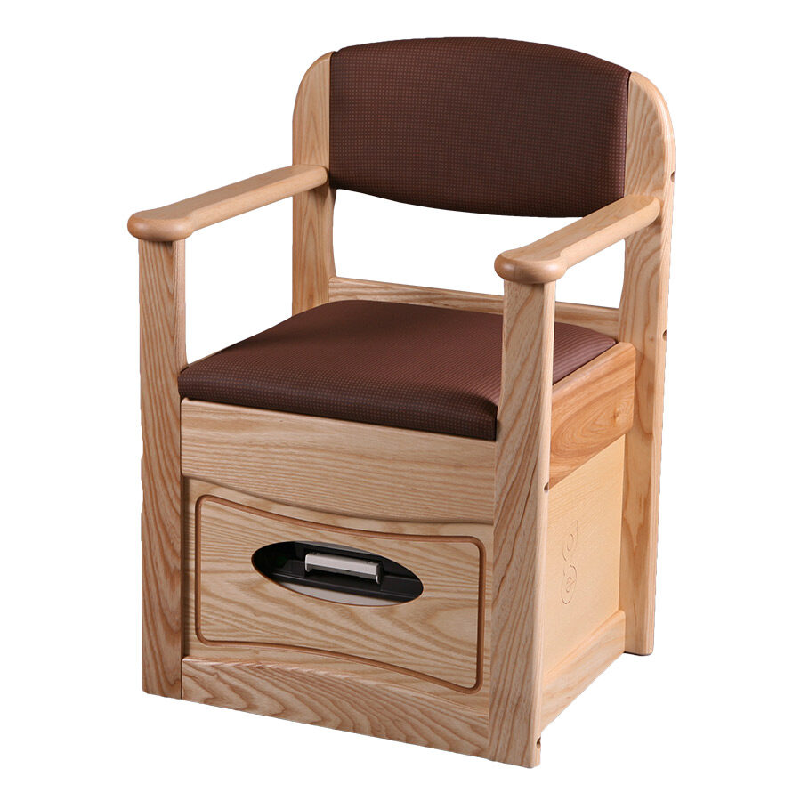 Royale Hardwood Flushing Commode - Brown | HCE