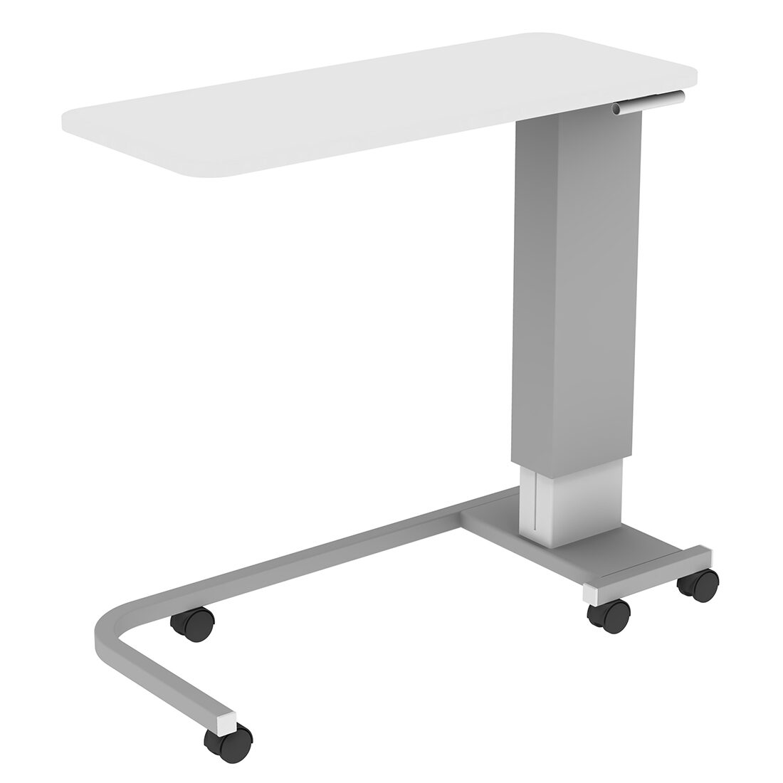 Shuttleworth Single Leg Height Adjustable Over Bed Table – White Flat ...