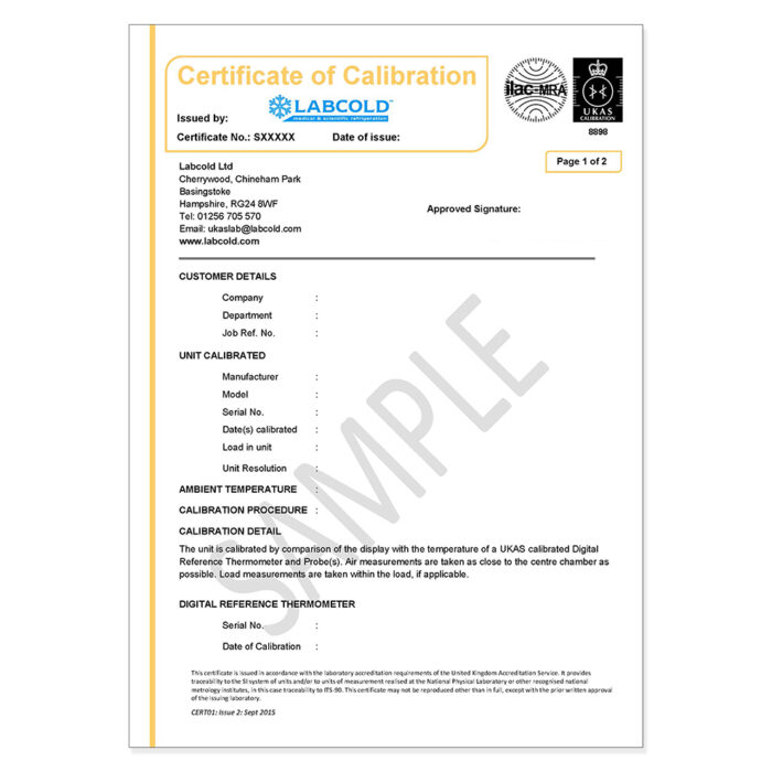 Labcold Callibration Certificate | HCE