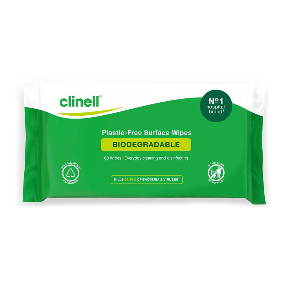 Clinell Universal Wipes Plastic Free Biodegradable - 60 Pack | HCE