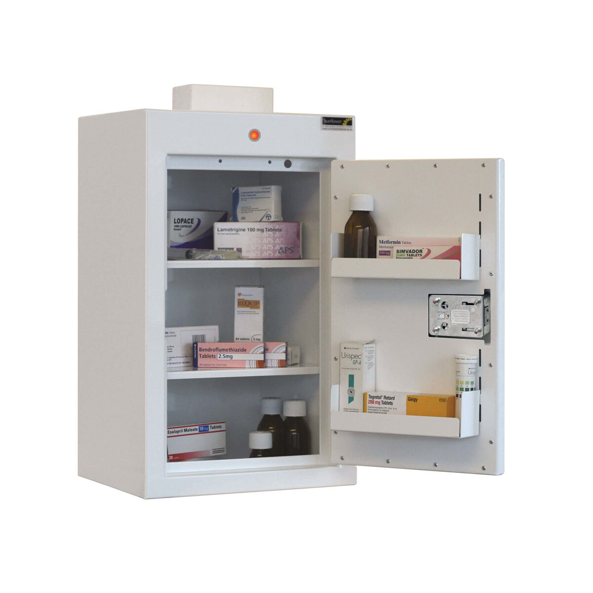 Sunflower Controlled Drug Cabinet with 2 Shleves 2 Trays 1 Door | HCE