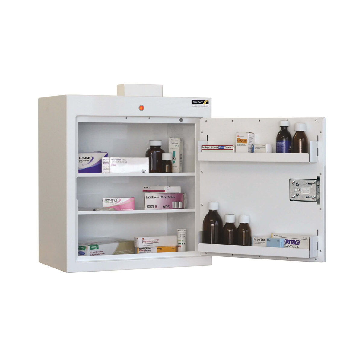 Sunflower Controlled Drug Cabinet with 2 Shelves 2 Trays 1 Door | HCE