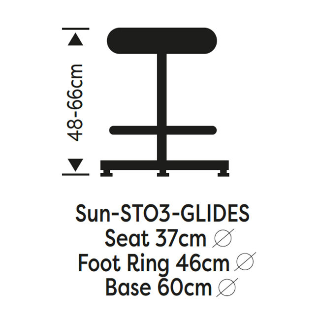 Sunflower Gas Lift Examination Stool with Foot Ring & Glides | HCE