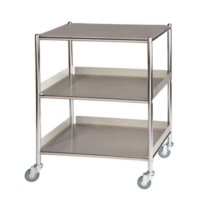 Sunflower Surgical Trolley - 1 Stainless Steel Shelf & 2 Trays | HCE