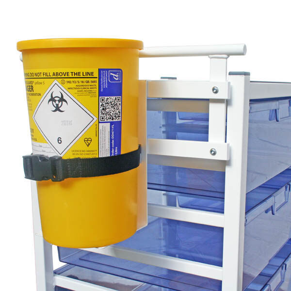 Medi-Storage Trolley Universal Sharps Bin Holder - Medi-Plinth | HCE